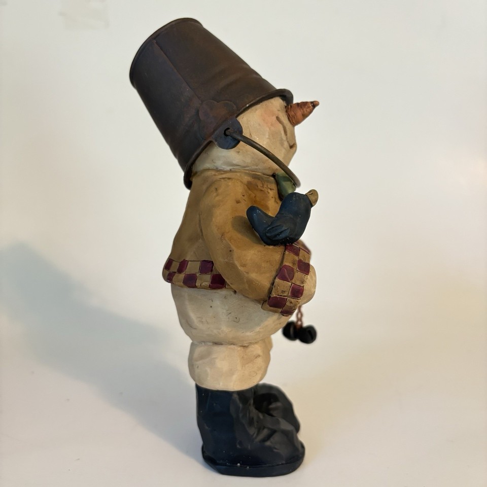 2 Blossom Bucket Suzi Skoglund Snow Lady w/ Baby & Snow Man w/ Bucket ...