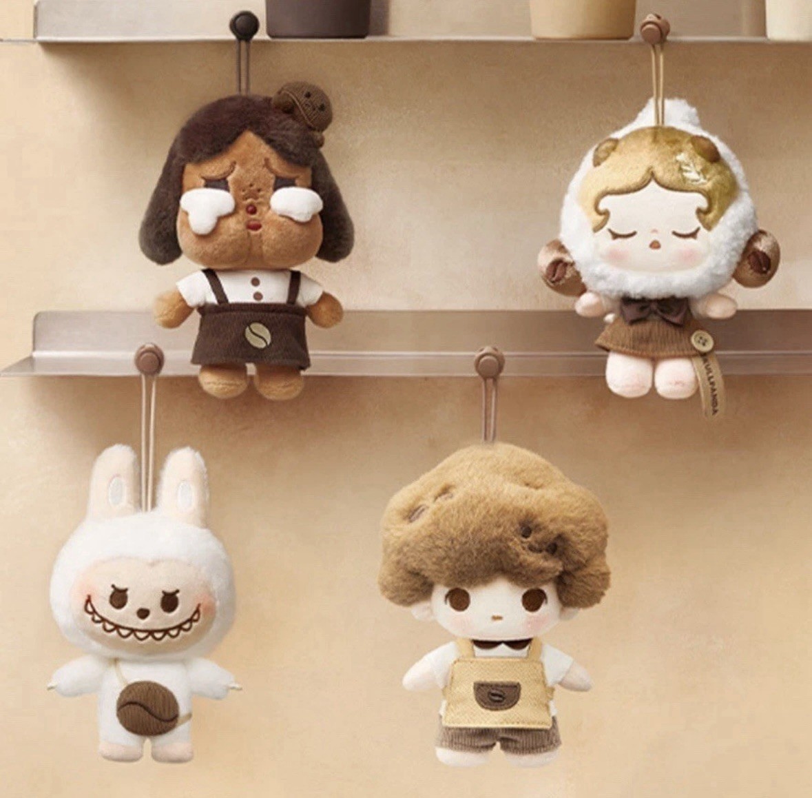 POP MART Labubu Skullpanda Crybaby Dimoo Coffee Factory Plush Pendant ...