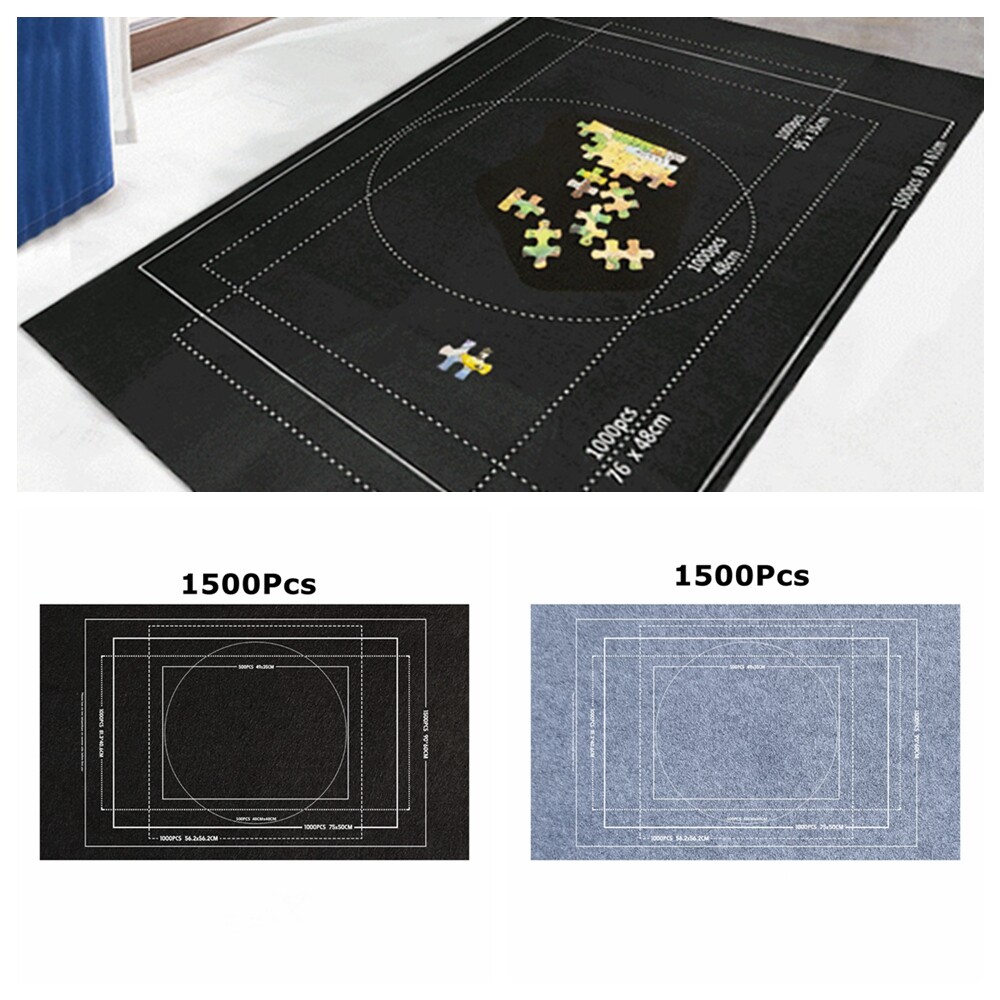 1500 Pieces Jigsaw Felt Puzzle Board Storage Roll-up Mat Jumbo Kids Fun ...