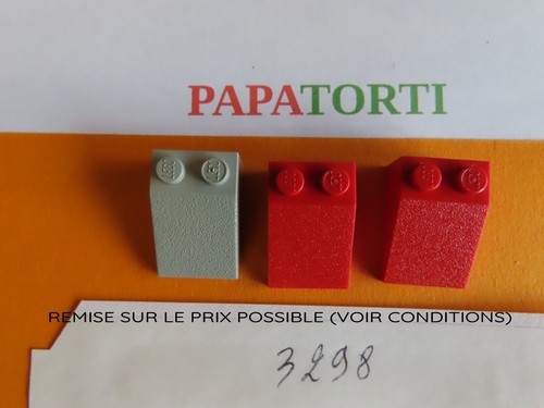 R50 LEGO 3298 Brick Rouge Red Gris Grey - 3x2 - friends - Lot De 3 | eBay