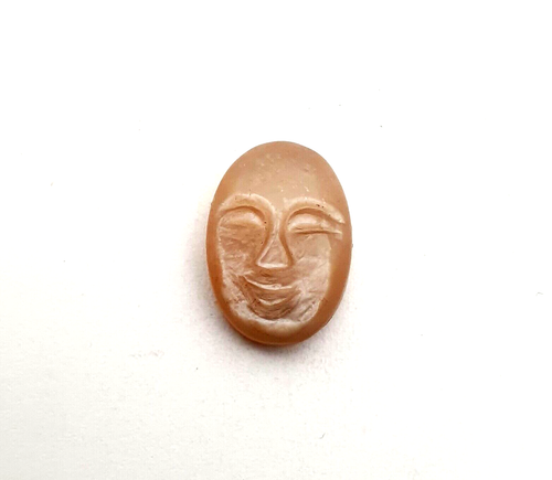 8 CT Natural Peach Moonstone Hand Carved Face Loose Gemstone 12X16.50 ...