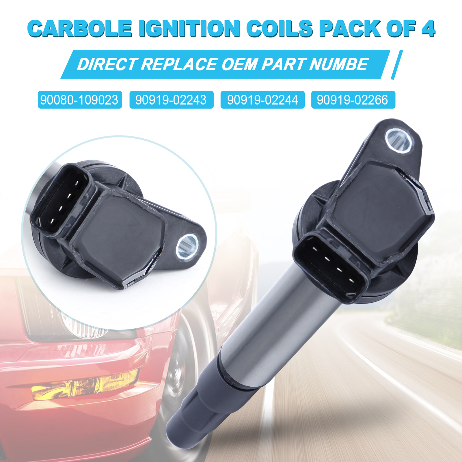 Set of 4 Ignition Coil For 09-15 Toyota Corolla Prius 1.8L L4 C1714 ...