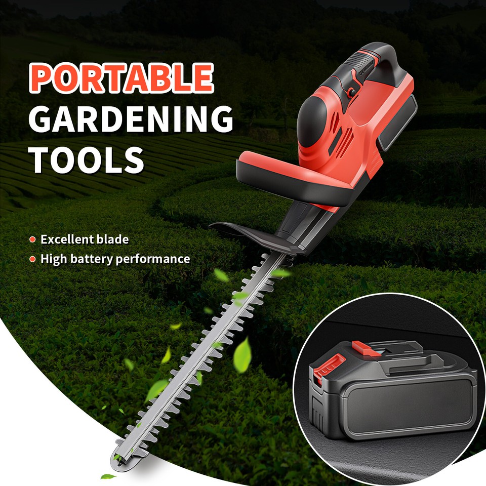 22 Inch Handheld Electric Cordless Hedge Trimmer Bush Trimmer with 21V ...