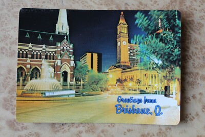 1970s 80s Brisbane QLD Vintage Postcard CITY HALL from SGIO building ...