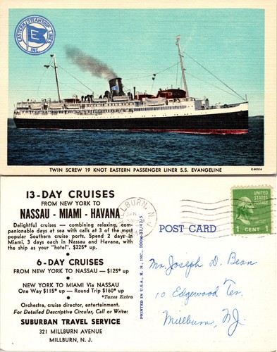 SS Evangeline Eastern Steamship Cruise Liner Postcard | eBay