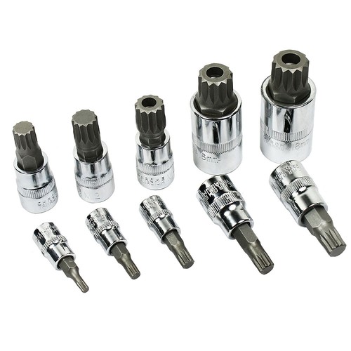 10pc XZN Triple Square 12 Point Spline Bit socket Set 4MM - 18MM | eBay