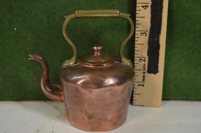 Minature copper-brass tea kettle ,American, circa 1850, some dents | eBay