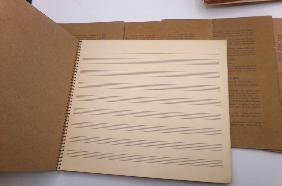 Lot of 1900 Cursive Writing Practice penmanship Art Instruction Spiral ...