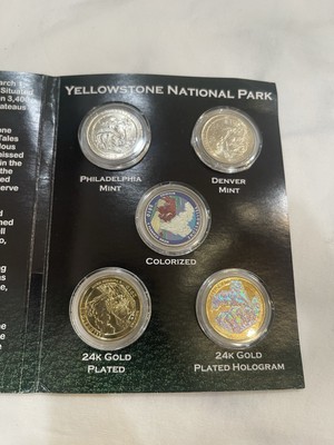 2010 Yellowstone National Park Quarter Collection Color Gold Plated ...