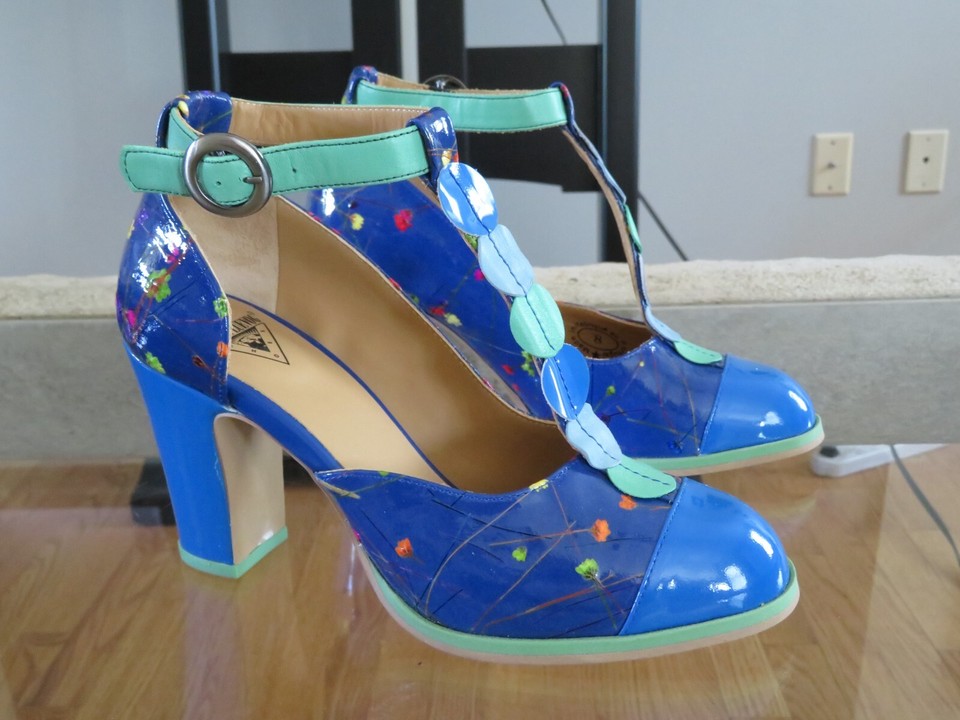 NEW Womens John Fluevog Attic Zelda T-Strap Shoe Heel 8 | eBay