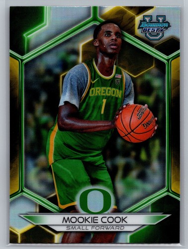 Mookie Cook Refractor Oregon 2023-24 Bowman University Best Basketball ...