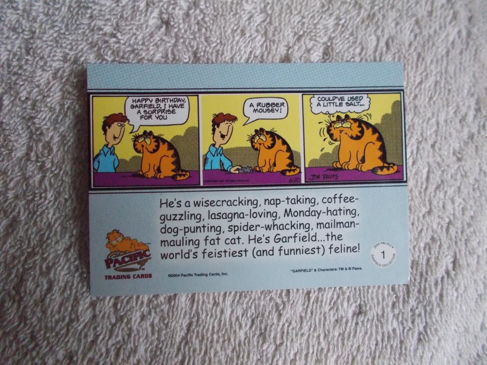 Pacific Cards 2004: Garfield "GARFIELD" #1 Trading Card - Hologram paws ...
