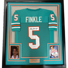 FRAMED Autographed/Signed SEAN YOUNG 33x42 Ray Finkle Miami Teal Jersey ...