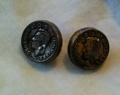 2 Vintage GEORGIVS VI D: G: BR: OMN: REX buttons | eBay