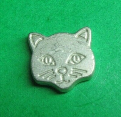 (1) 9/16" STREAMLINE SILVER GRAY METAL KITTY CAT FACE SHANK BUTTON ...