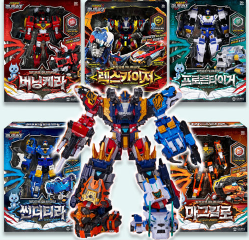 Miniforce 7 Dinoid Warrior Rex Kaiser D6 Transformer Combination Robot ...