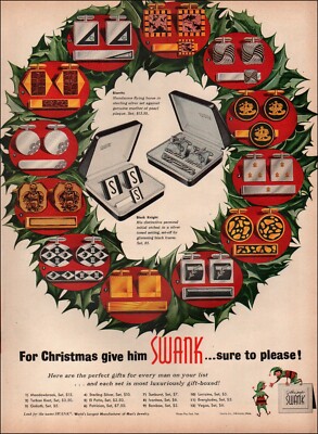 1955 Vintage ad SWANK retro Men's jewelry Art Christmas Gifts art 11/20 ...