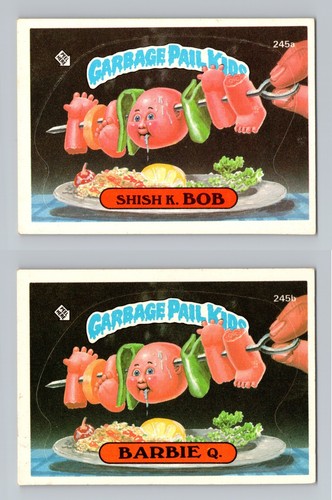 1986 #245a & 245b GPK Shish K Bob & Barbie Q Garbage Pail Kids OS6 | eBay