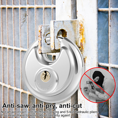 6Pcs Disc Lock 70mm Stainless Steel Round Padlocks with Keys Waterproof ...