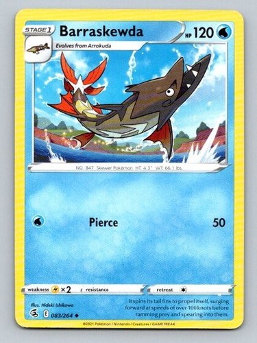 2021 Pokemon Card Fusion Strike Barraskewda 83/264 | eBay