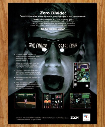 Zero Divide Zoom Robot Fighter - Video Game Print Ads Poster Promo Art ...