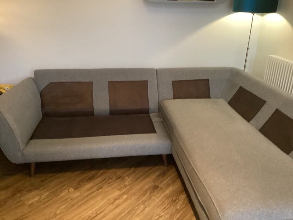 French Connection Zinc Corner Sofa, Grey Fabric, Left Facing, Good ...