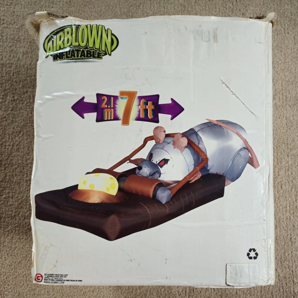 Gemmy Halloween Airblown Inflatable ANIMATED Rat Trap - 7FT Long- RARE ...