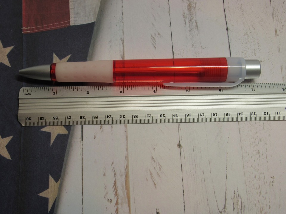 SET OF 4 JUMBO BALLPOINT PEN-7 INCH LONG-NEVER LOSE PEN+4 SPARE REFILLS ...