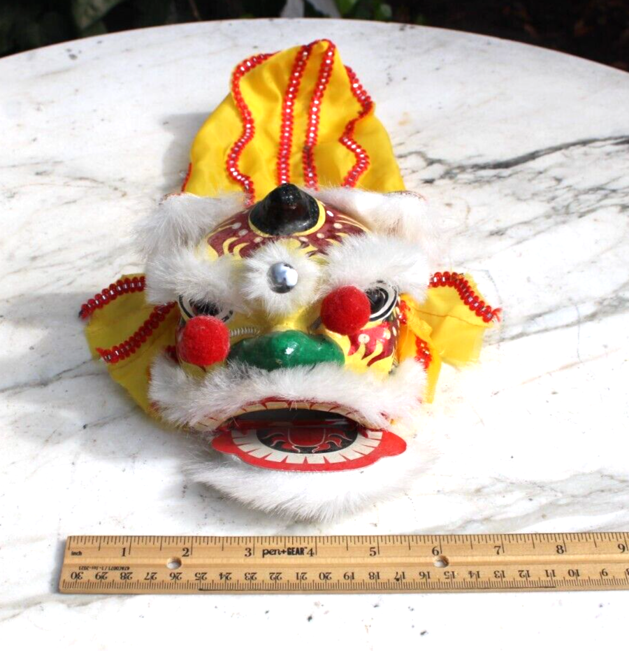 Vintage Paper Mache Dragon Head Puppet Doll Open Mouth Asian Chinese | eBay
