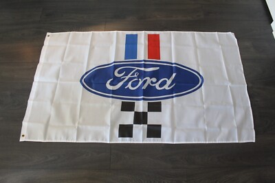 Ford Racing Banner Flag 3x5 Mustang Garage Man Cave Motorsports Car ...