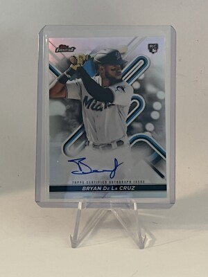 2022 Topps Finest Miami Marlins Rookie Bryan De La Cruz Refractor ...