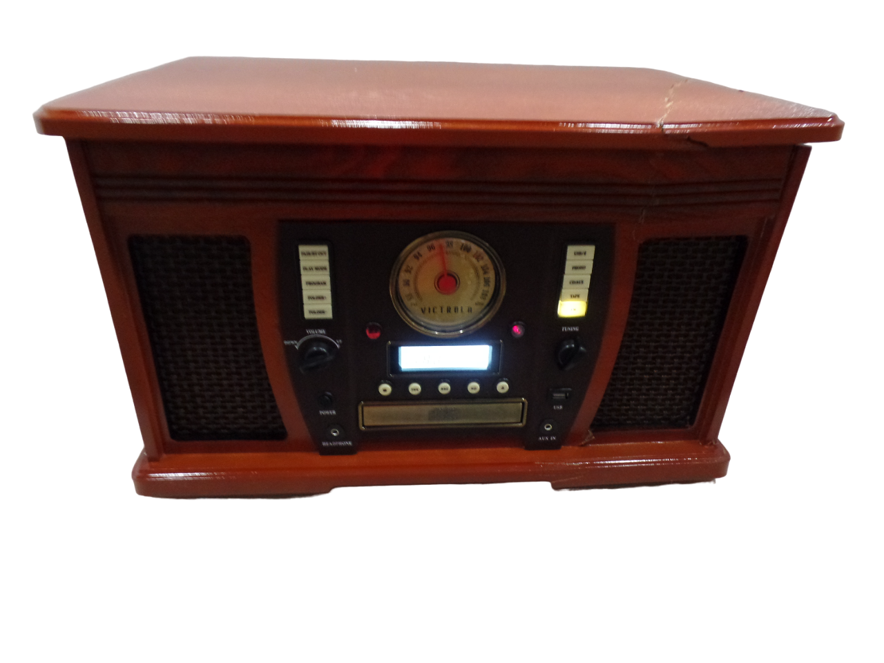 VICTROLA NAVIGATOR 8-IN-1 CLASSIC RECORD PLAYER | VTA-600B MAH |BLACK ...