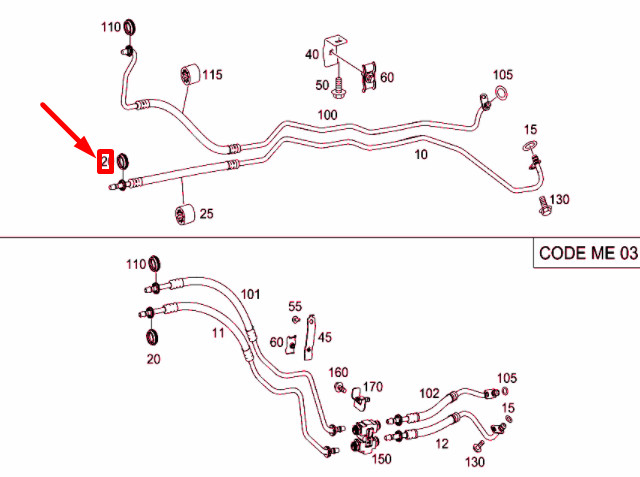 MERCEDES-BENZ ML W164 Ölleitung Staubschutzkappe A0009988423 NEU ...