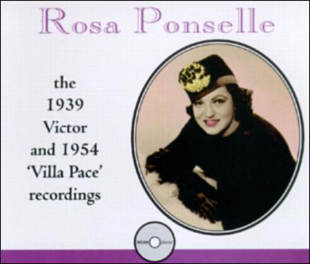 Rosa Ponselle: 1939 Victor & 1954 "Villa Pace" Recordings (CD, Oct-1996 ...