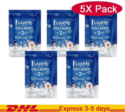 FROZEN COLLAGEN AUTHENTIC 60 Capsules 5X Sachets Britening Skin Reduce ...