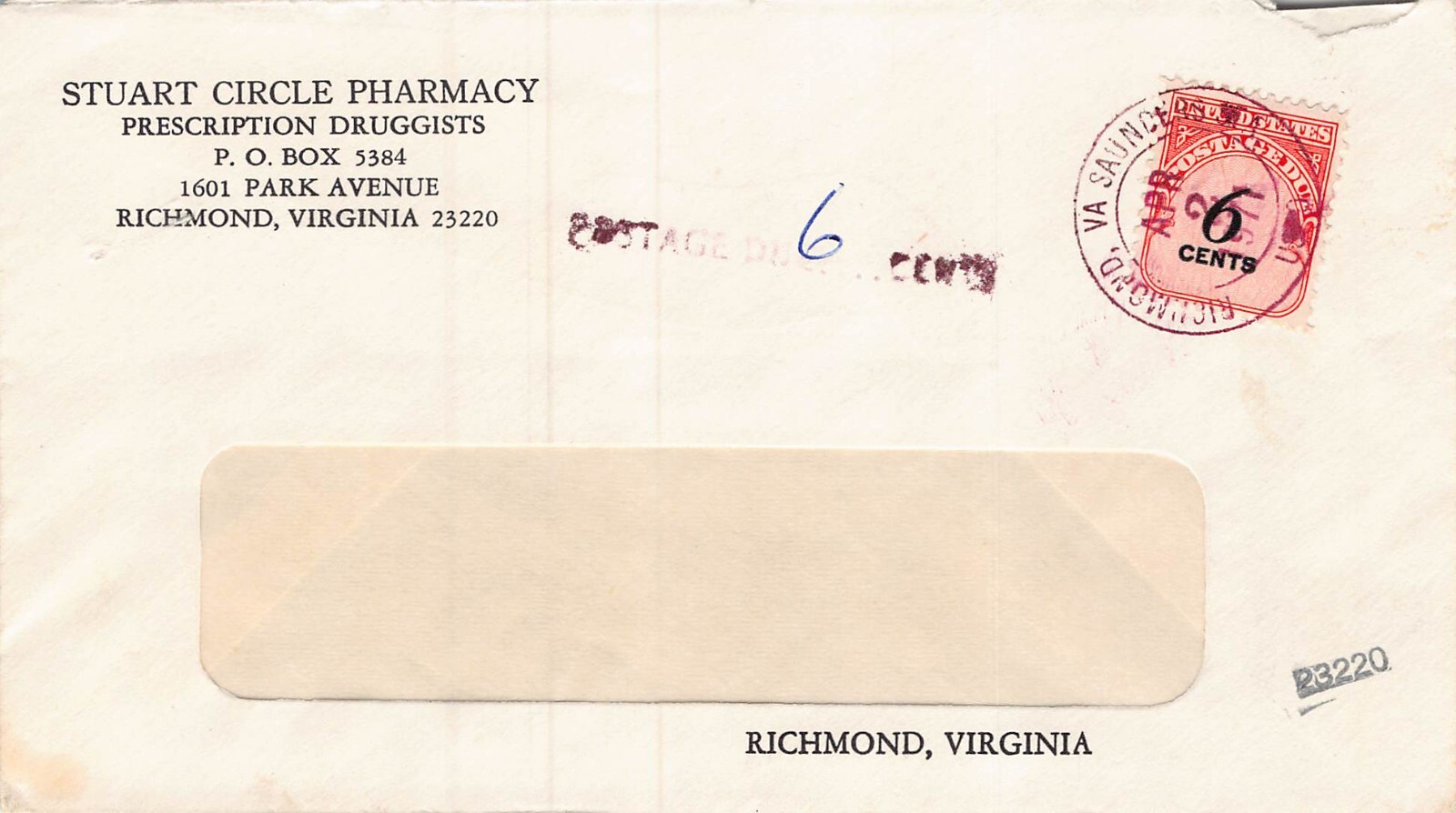 RICHMOND VIRGINIA~STUART CIRCLE PHARMACY~1971 ENVELOPE | eBay