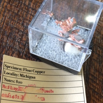 Shiny Float Copper Display Specimen in Case 1 1/8" Michigan FREE ...