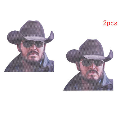 2x Cowboy Pattern Stickers Send Rip Car Window Cling Funny Car Body ...