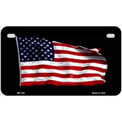Waving American Flag Black Motorcycle/Golf Cart Metal Sign | eBay