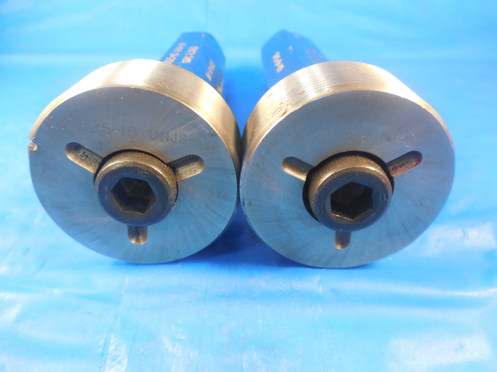 2 1/16 16 UNJS 3B THREAD PLUG GAGES 2.0625 GO NO GO P.D.'S = 2.0219 & 2 ...