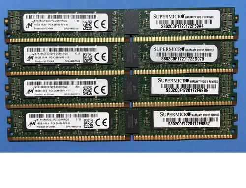 Micron DDR4 2666 ECC RDIMM 64GB (16GBx4) VLP Very Low Profile (Not for ...