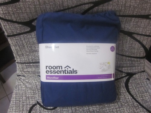 Room Essentials Microfiber Twin (XL TWIN ) Sheet Set - Blue ...