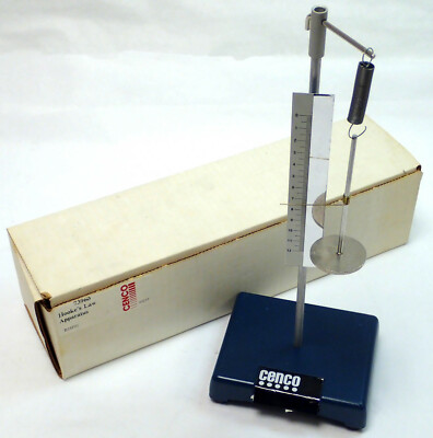 HOOKE'S LAW APPARATUS 12CM SCALE w/ SPRING & WEIGHT HOLDER, CENCO 73960 ...