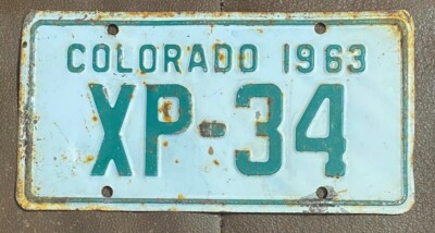 Colorado 1963 LINCOLN COUNTY MOTORCYCLE License Plate # XP-34 | eBay