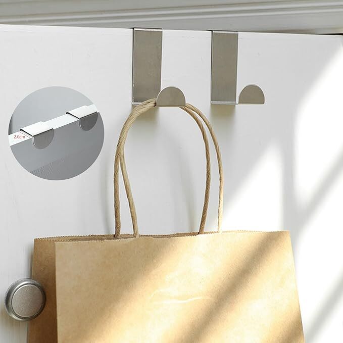 2x Door Hook Hanger Kitchen Coat Wall Storage Over Hanging Towel Hooks ...
