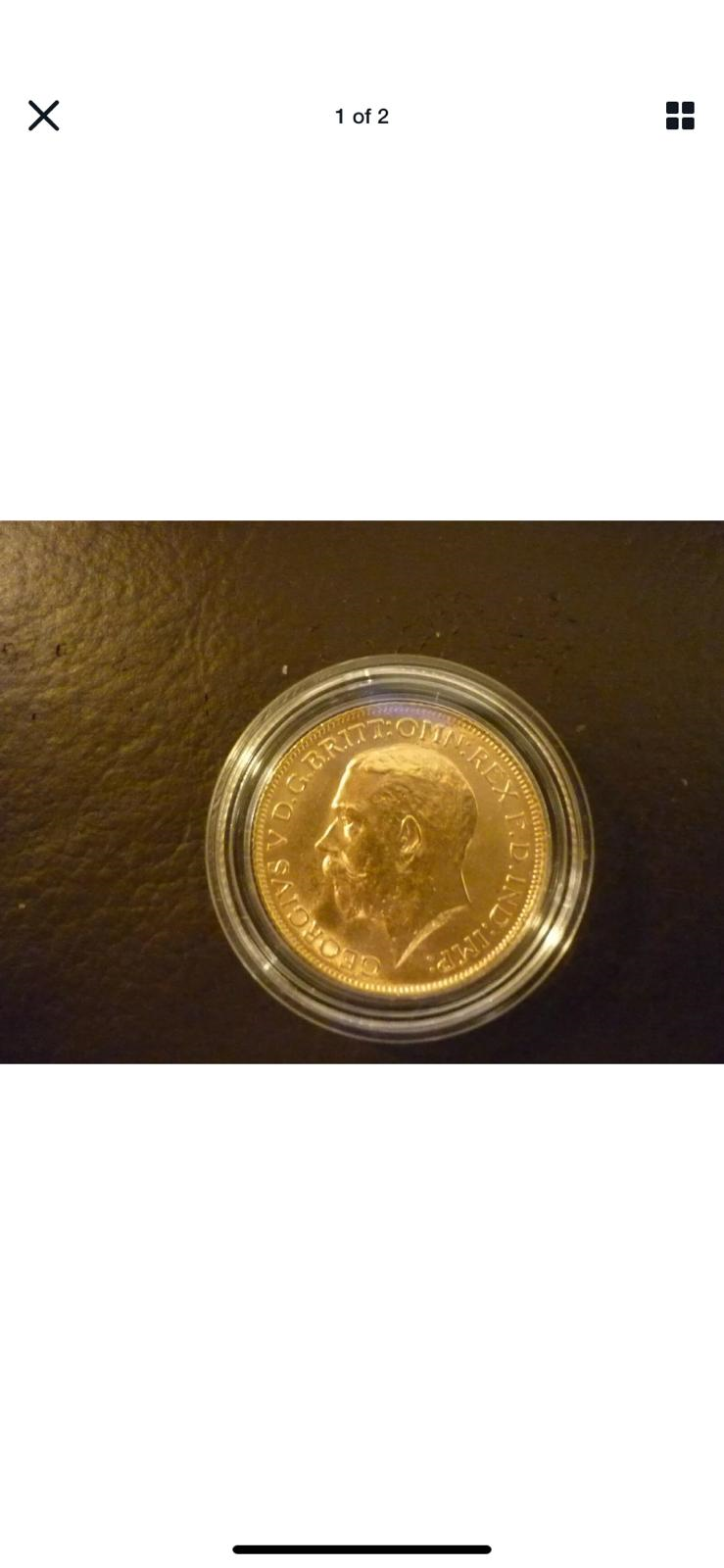 9ct Yellow Gold Full Sovereign Ring Mount with Plain Sides + full ...