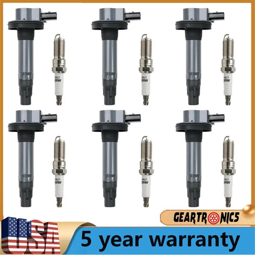 6Pack Ignition Coil & Iridium Spark Plug For Ford Lincoln Mazda 3.5L 3 ...