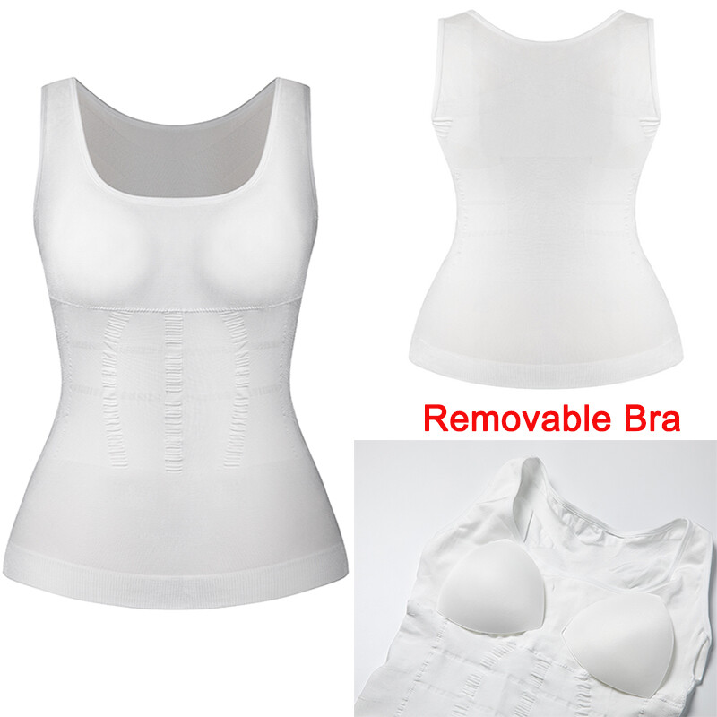 Seamless Women Built in Bra Padded Cami Vest Camisole Tank Tops Body ...