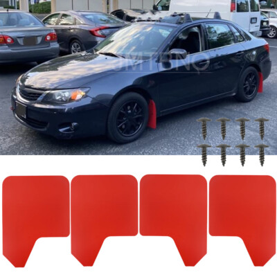 Front Rear Red Mud Flaps Splash Mudguards Direct Fit For Subaru Impreza ...