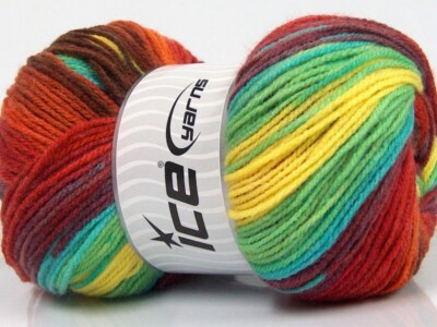 Magic Light #55958 Red Green Yellow Blue + Ice Yarns Striping Acryl ...